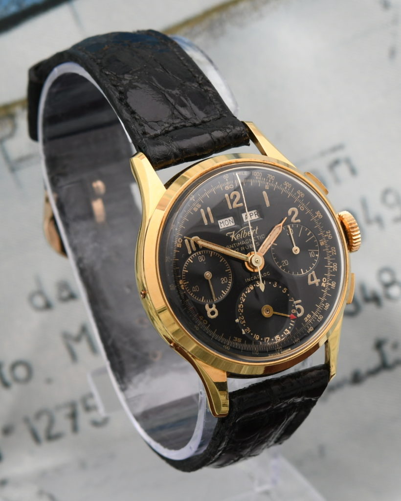 Wat20014 Kelbert Date Counter Chronograph with Original Box from 1950´s ...